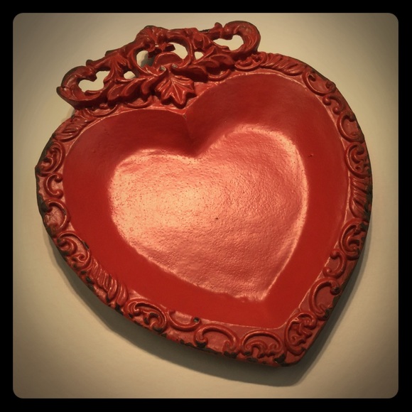 Other | Vintage Inspired Red Heart Jewelry Dish | Poshmark